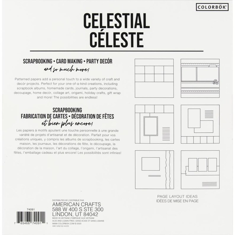 Celestial Colorbok Designer Paper Pad 50 Sheets 12 X 12 Inches - Etsy