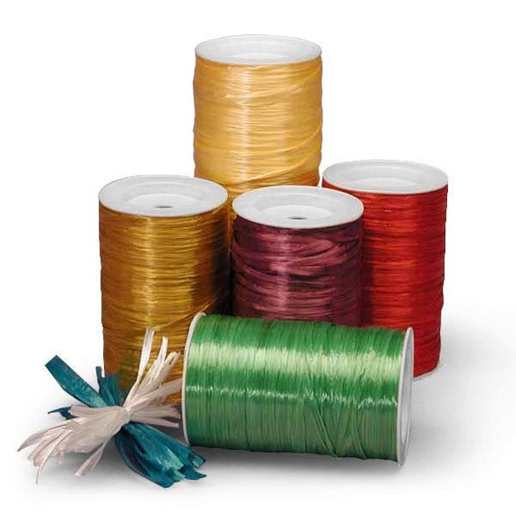 Pearlized Raffia Ribbon 10 Yards Natural Rayon Colored ISPIE | Etsy