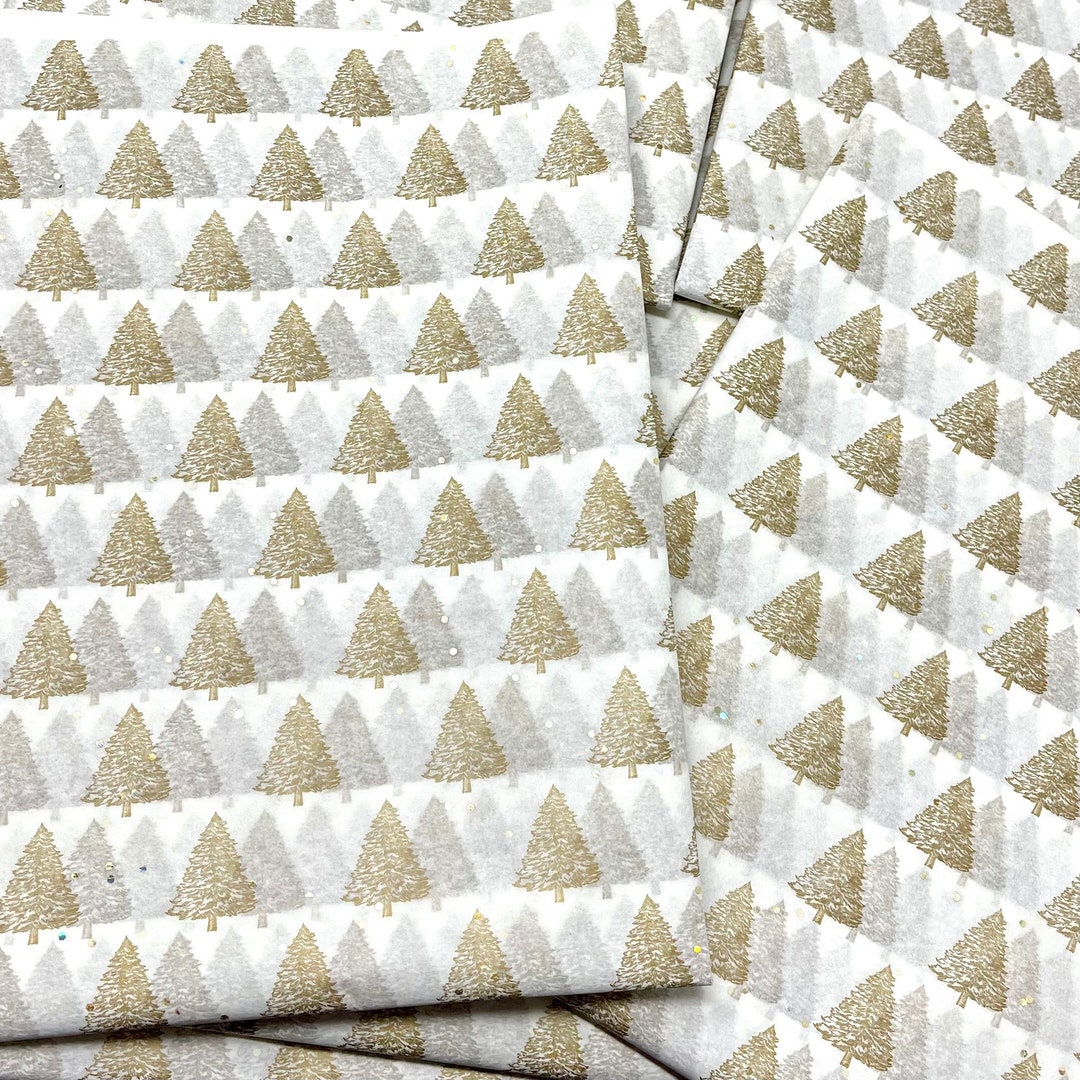 Gold Pearl Trees Gemstone Luxury Sequin Tissue Paper 5-10 Sheets 20 X ...