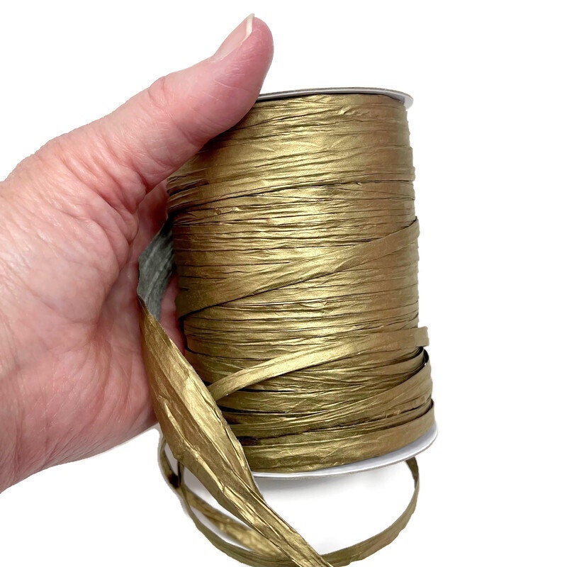 Metallic Gold Paper Raffia Ribbon 100 YDS Party Decor Gift - Etsy