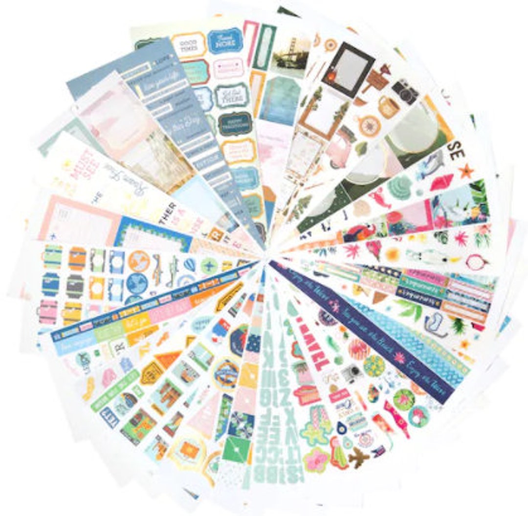 Travel Theme Sticker Book 960 Stickers Photograph Scrapbook Planner ...