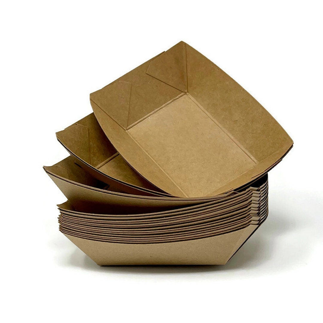 Mini Kraft Food Trays 1/4 LB 25ct Boat Party Favors Small Treat Candy ...