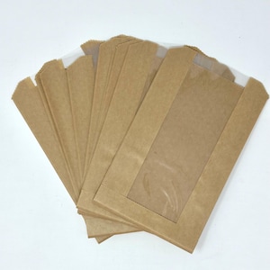 Kraft Paper Window Bakery Treat Bags 5x2x7 3/4" 10-25 Pieces Cookie ...