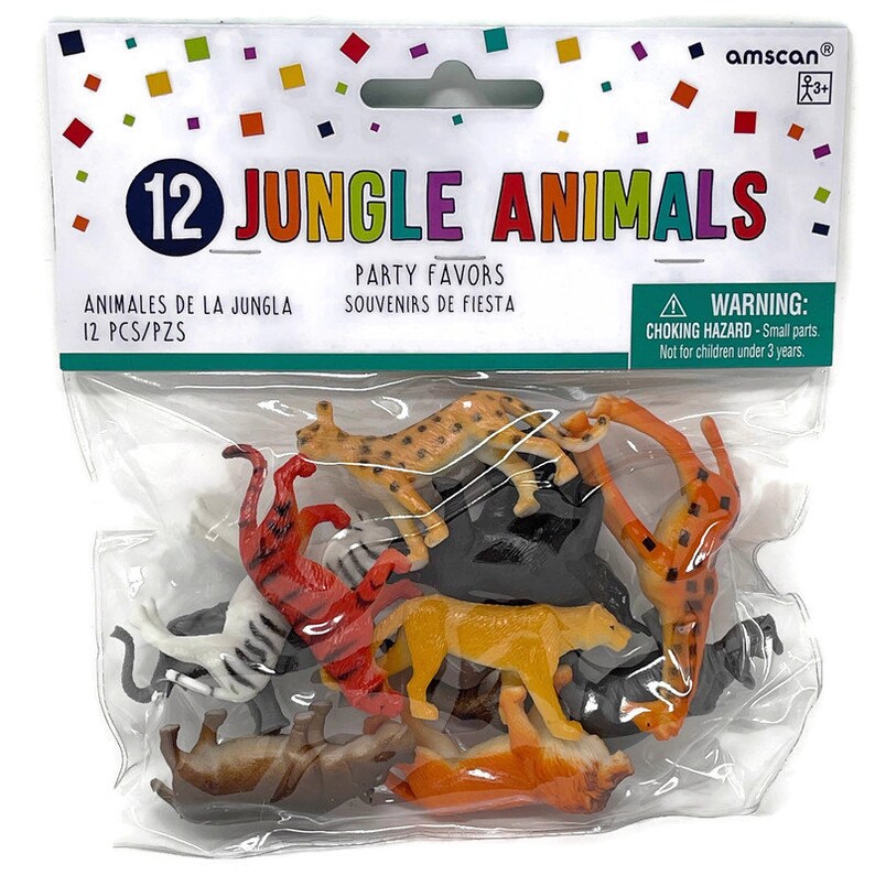 12 Jungle Animal Figurines 2 Inch Assorted Plastic Figures - Etsy