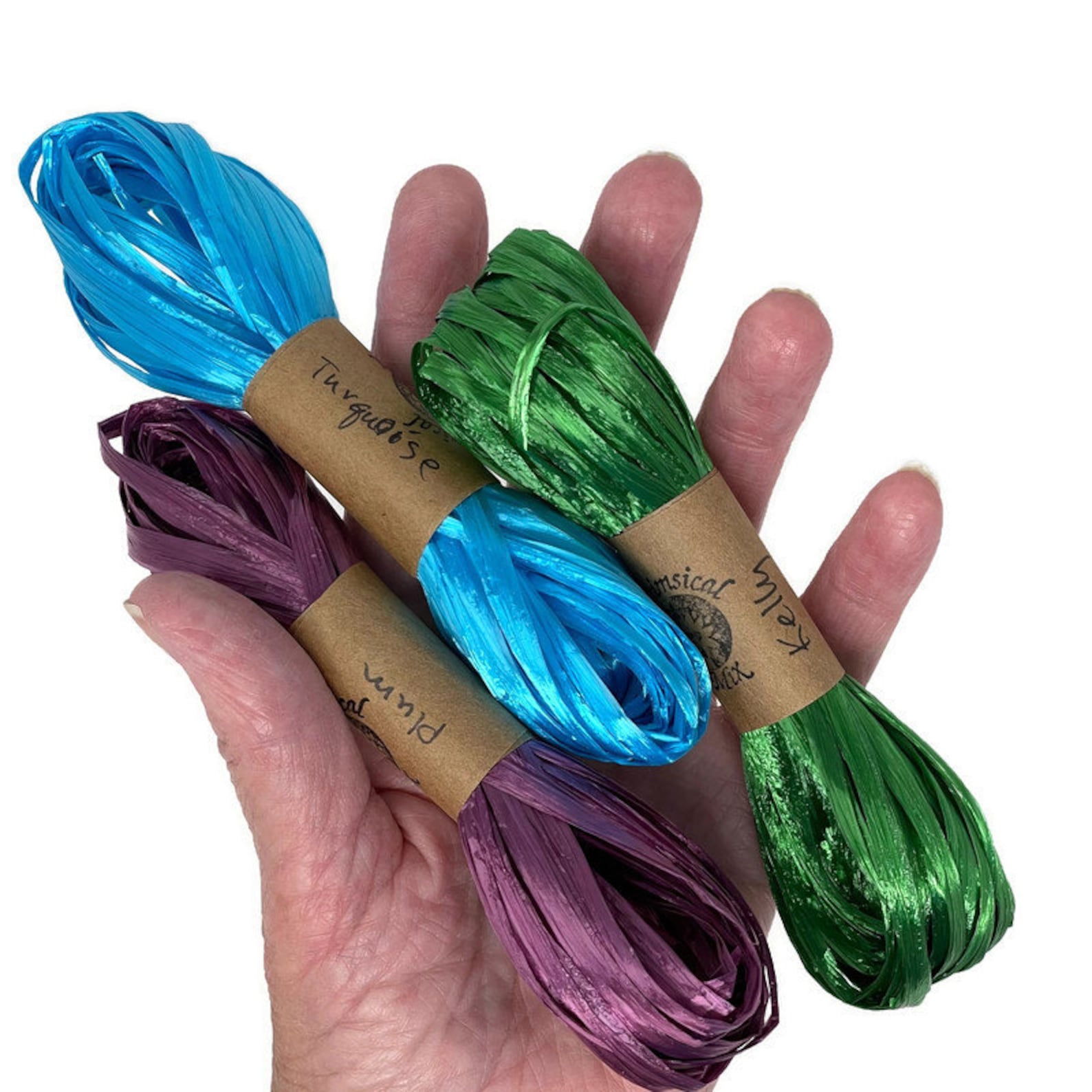 Pearlized Raffia Ribbon 10 Yards Natural Rayon Matte Colored - Etsy