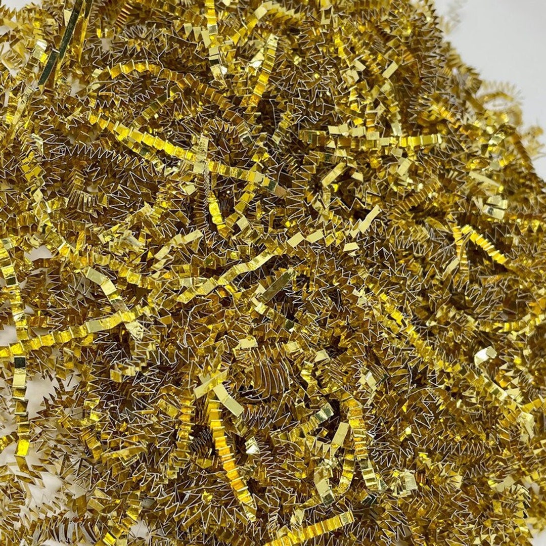 Gold Metallic Crinkle Paper Shred 4oz Eco-friendly Gift Wrapping ...