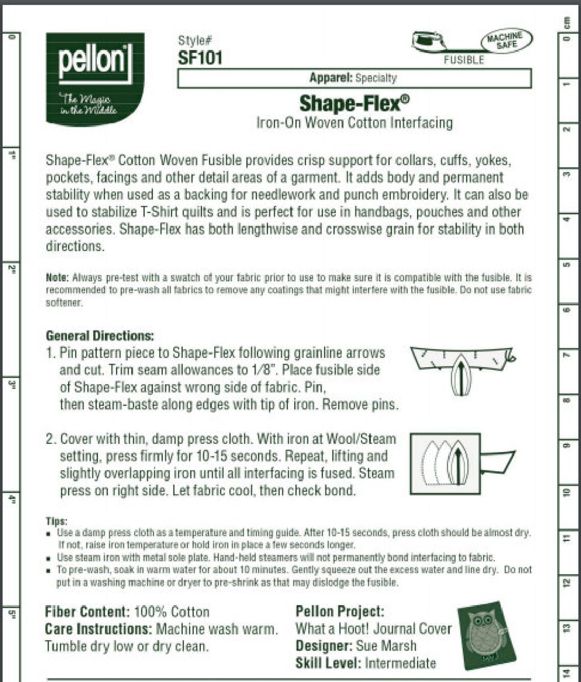 SF101 Shape-flex Interfacing 1 Yard Black White Apparel - Etsy