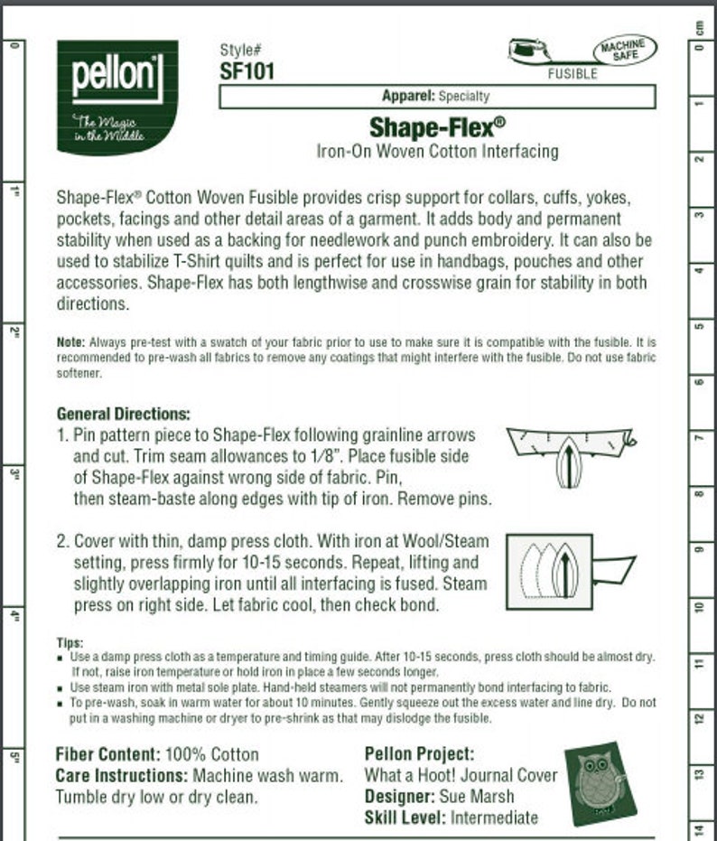 SF101 Shape-flex Interfacing 1 Yard Black White Apparel - Etsy