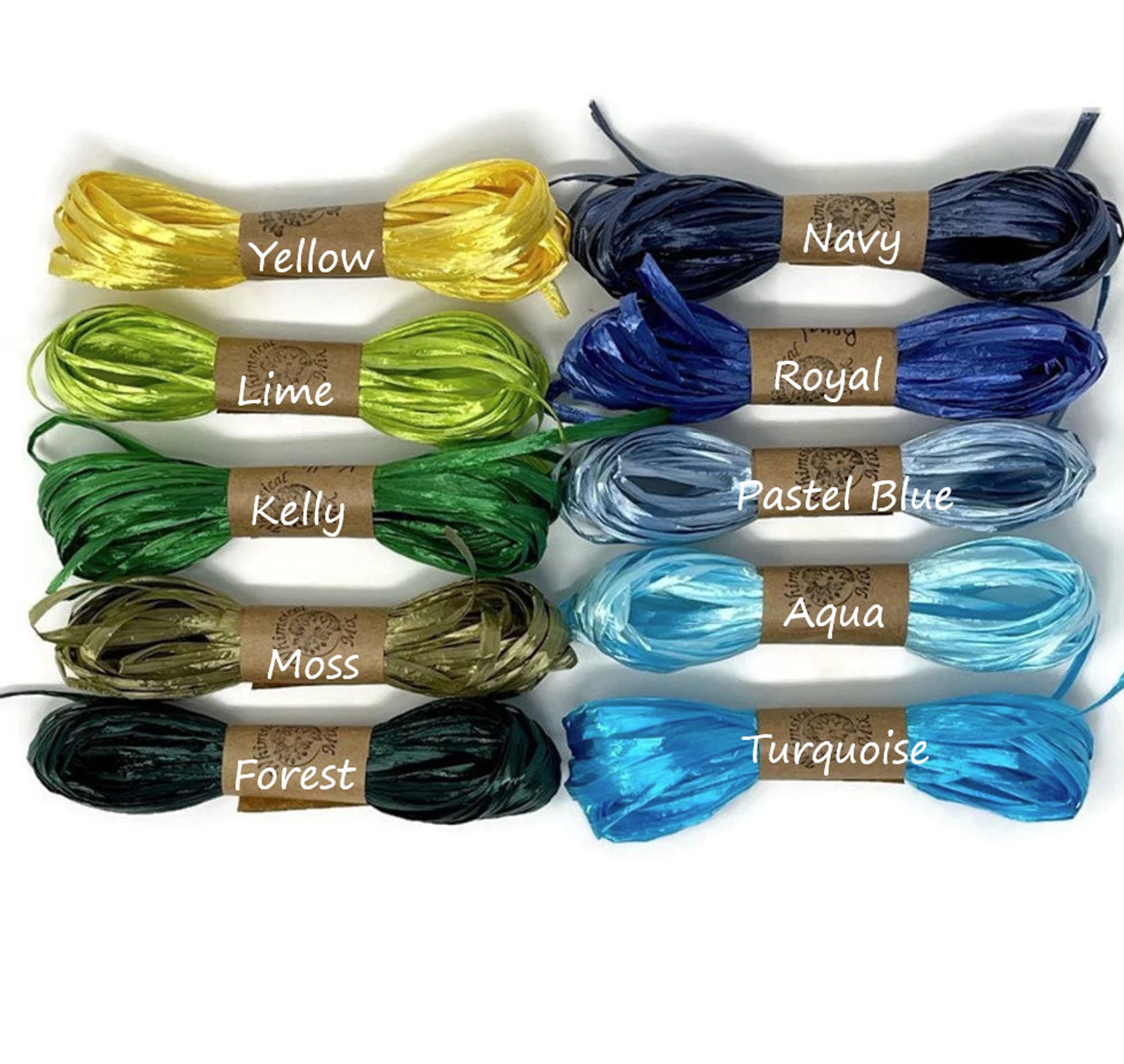 Pearlized Raffia Ribbon 10 Yards Natural Rayon Matte Colored - Etsy