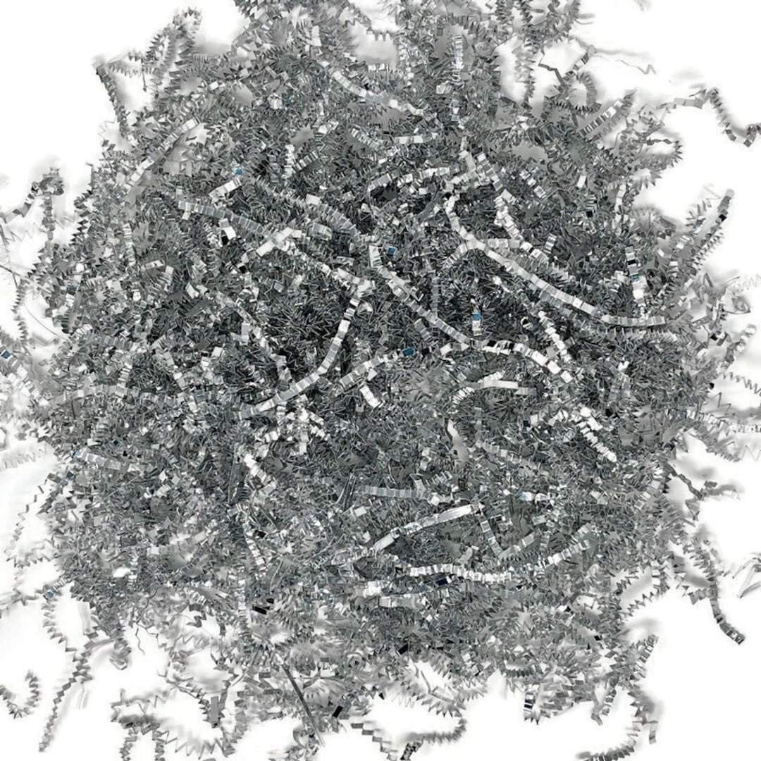 Silver Metallic Crinkle Paper Shred 4oz Eco-friendly Gift Wrapping ...