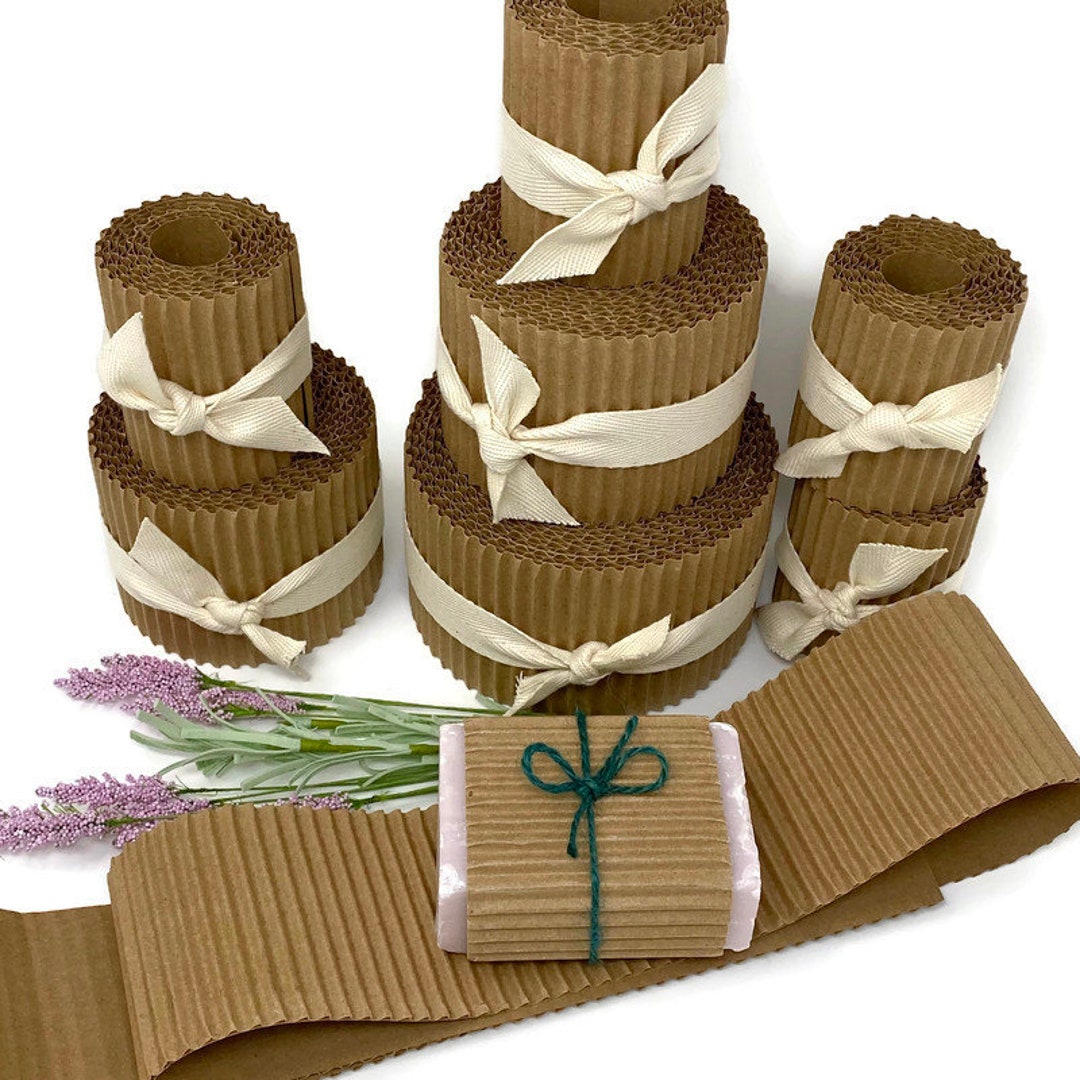 Kraft Corrugated Wrap 3" Cardboard Rolls Soap Packaging Belly Band ...