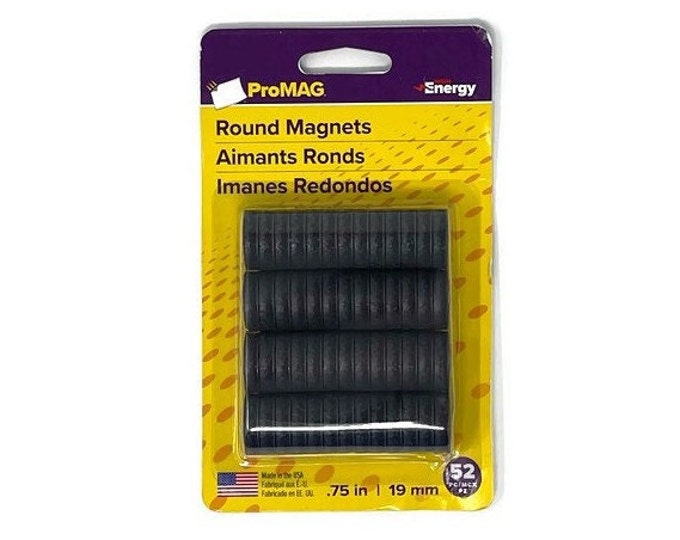 Promag Round Magnets 3/4 Inch (19mm) 52ct DIY Craft Household Projects ...