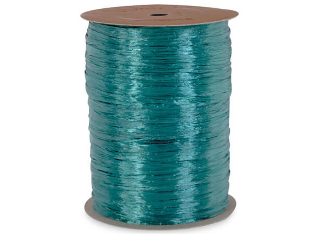 Teal Pearlized Raffia Ribbon 100 Yards Blue Green Berwick Wraphia Rayon ...