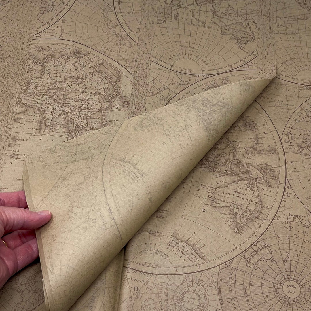 World Map Tissue Paper 20" X 30" 5-10 Sheets Vintage Old Fashion ...