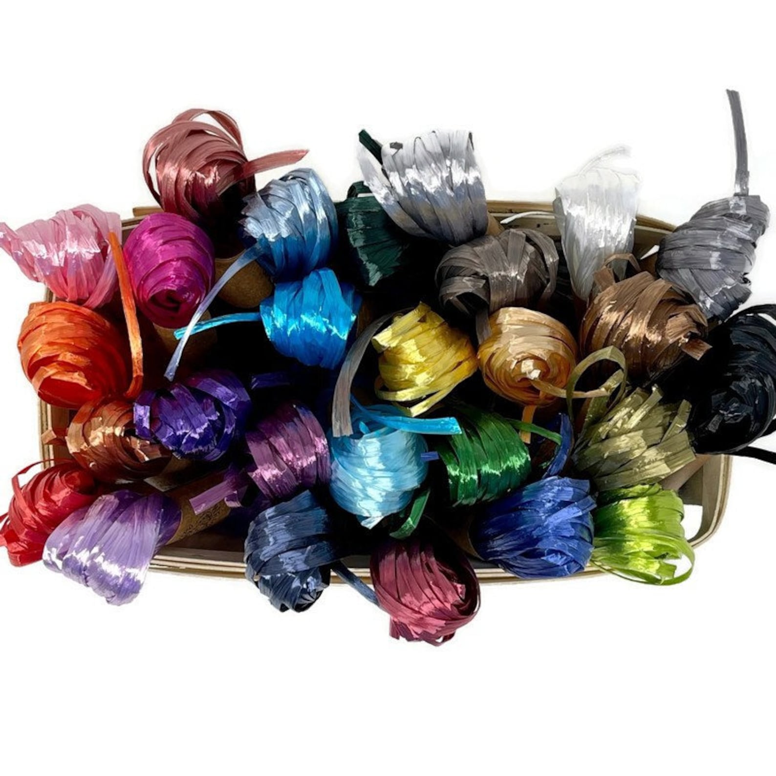 Pearlized Raffia Ribbon 10 Yards Natural Rayon Matte Colored - Etsy