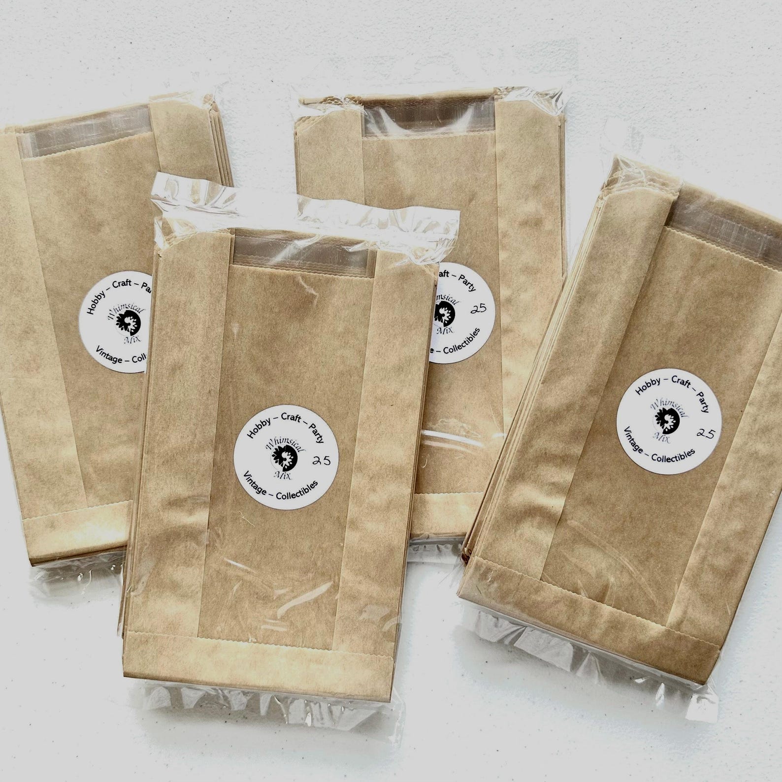 Kraft Paper Window Bakery Treat Bags 5x2x7 3/4" 10-25 Pieces Cookie ...