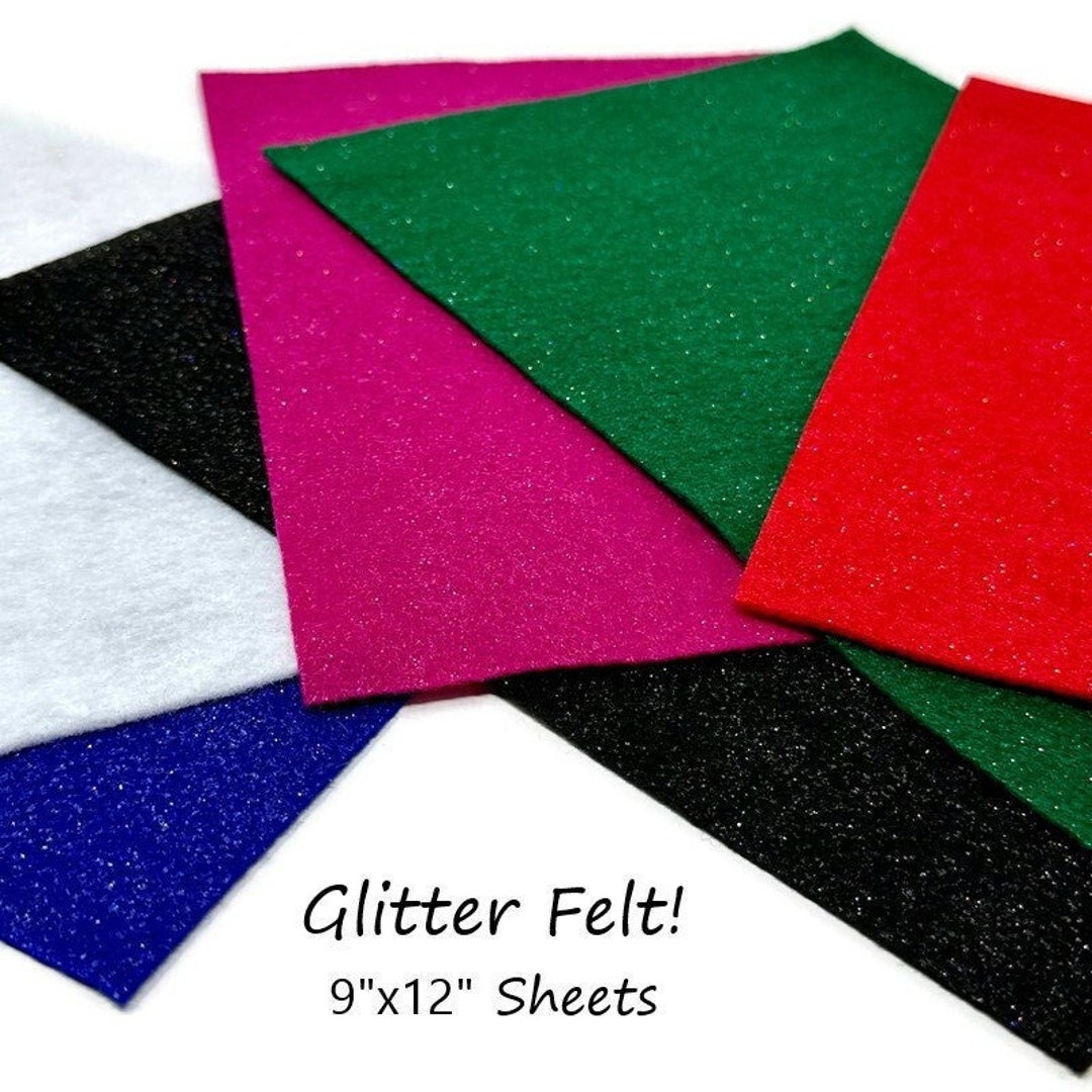 Glitter Felt 3 or 6 Sheets Kunin Eco-fi Choose Color 9"x12" Recycled ...