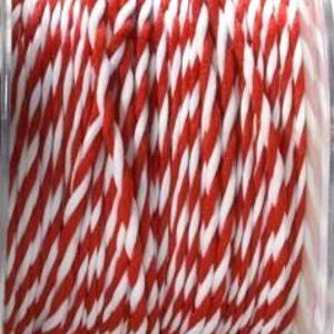 Red & White Twine 10 Yards 1/16" Gift Ribbon Twisted Cord Holiday Craft ...