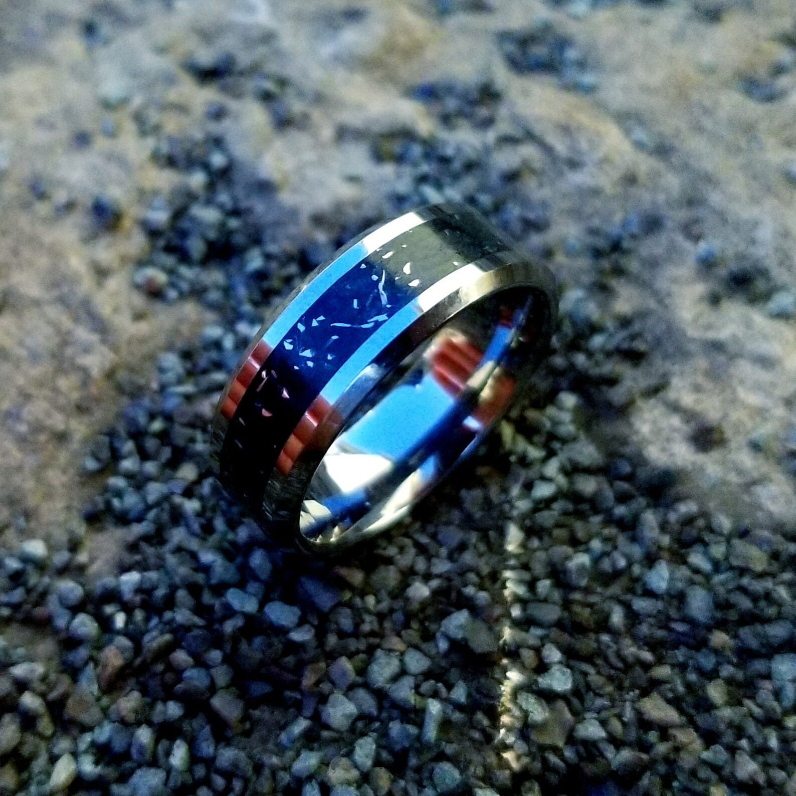 Tungsten Carbide Ring With Meteorite and Black Glowstone - Etsy