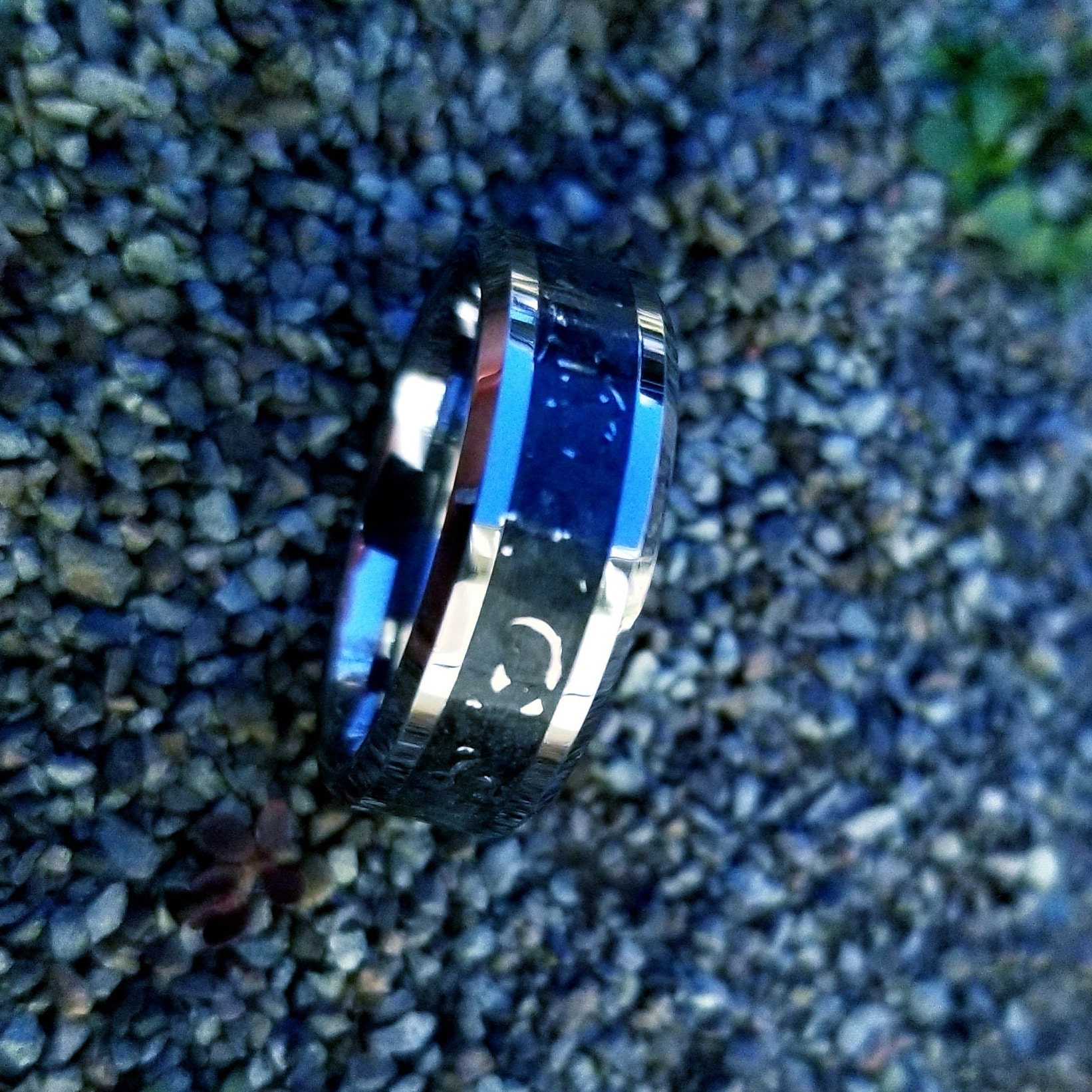 Tungsten Carbide Ring With Meteorite and Black Glowstone | Etsy