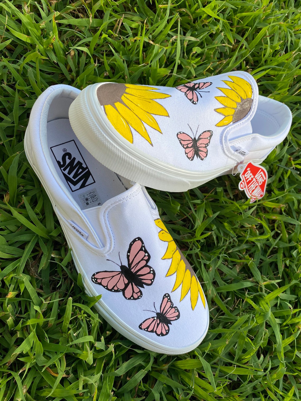 Sunflower & Butterfly Vans - Etsy