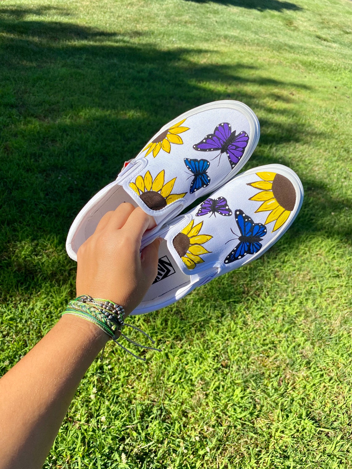 Sunflower & Butterfly Vans - Etsy