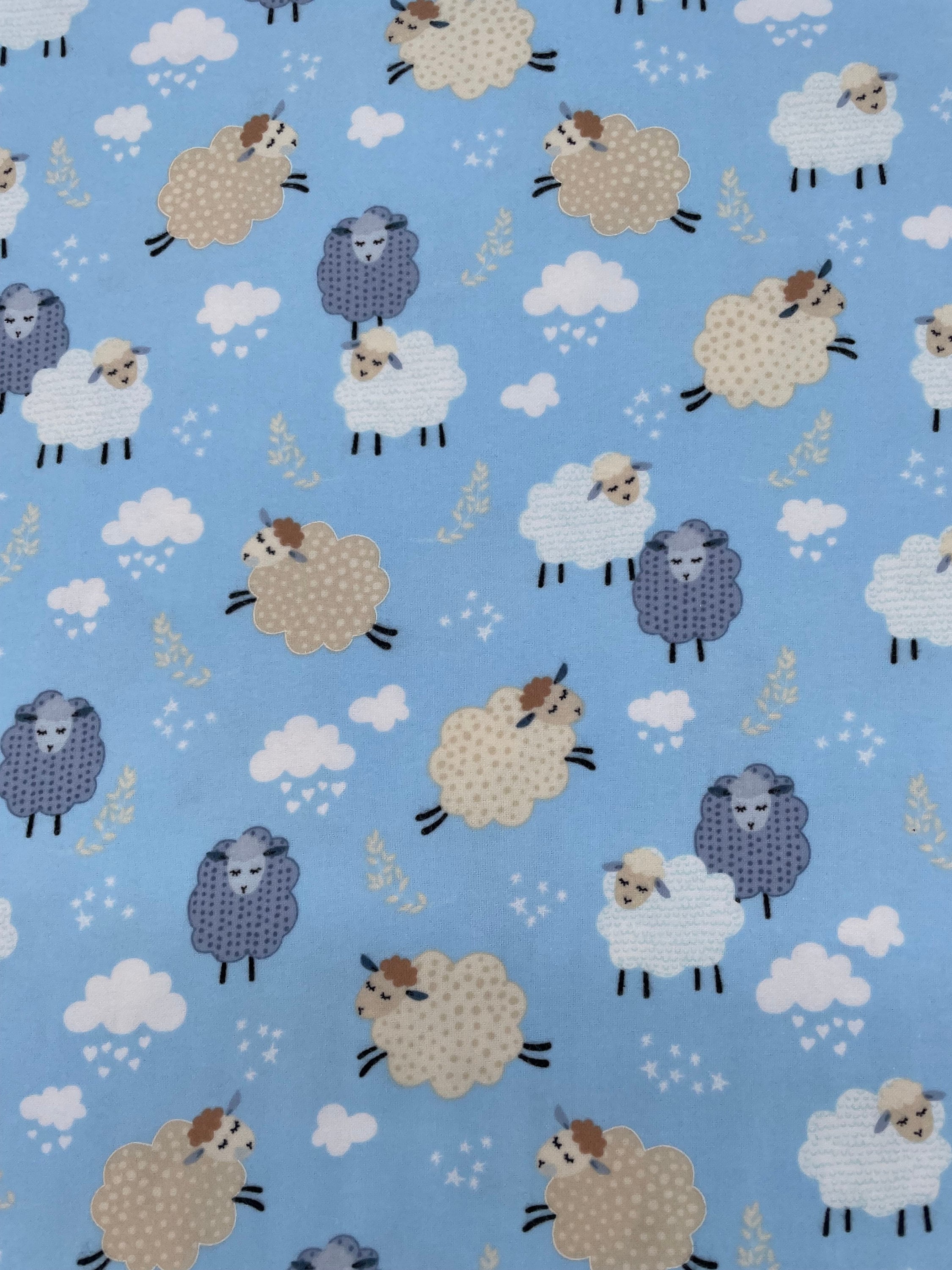 1049 Flannel Fabric Blue Background With Tossed Gray White & Beige ...