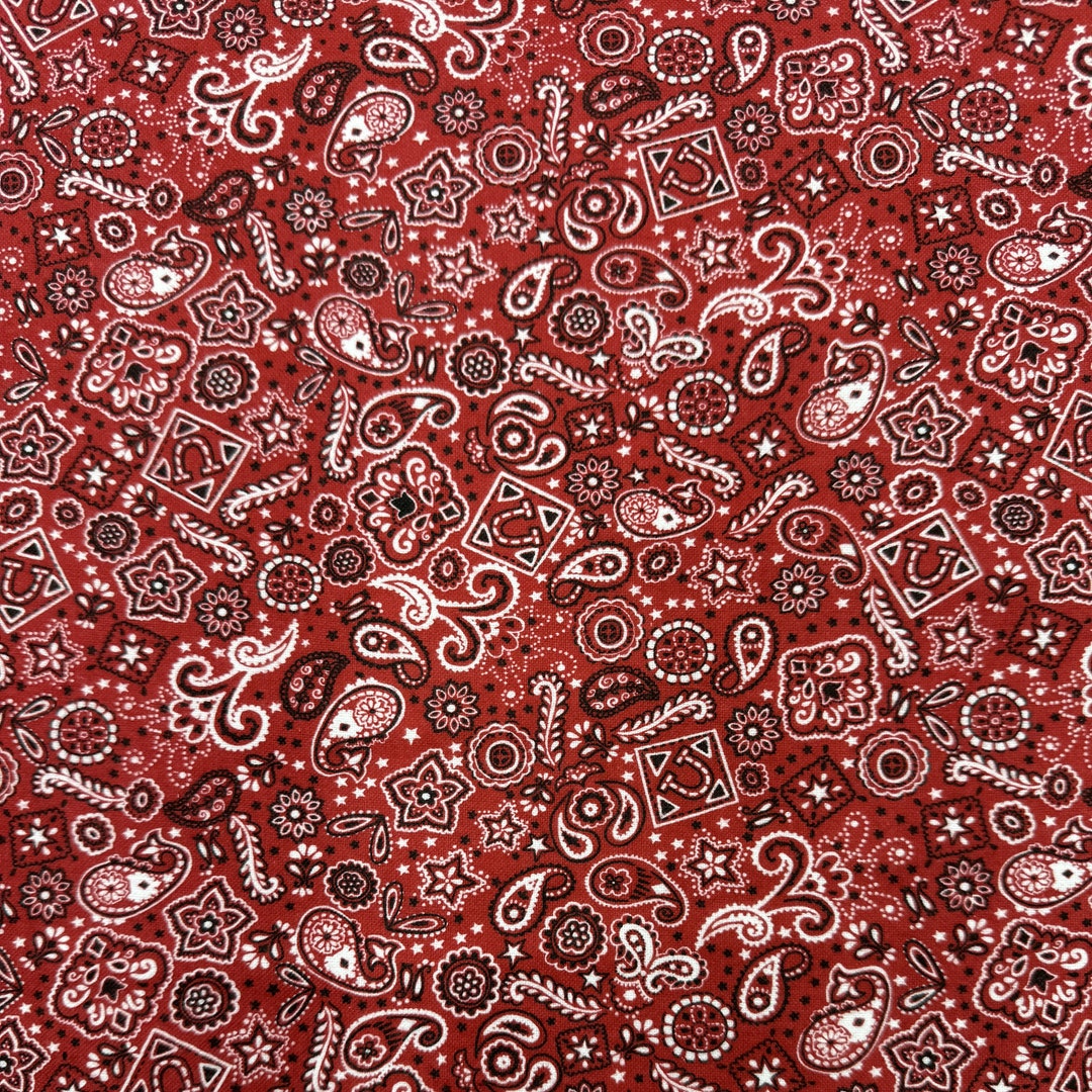 1223 Flannel Fabric Red Bandana Pattern Sold by the Yard. - Etsy