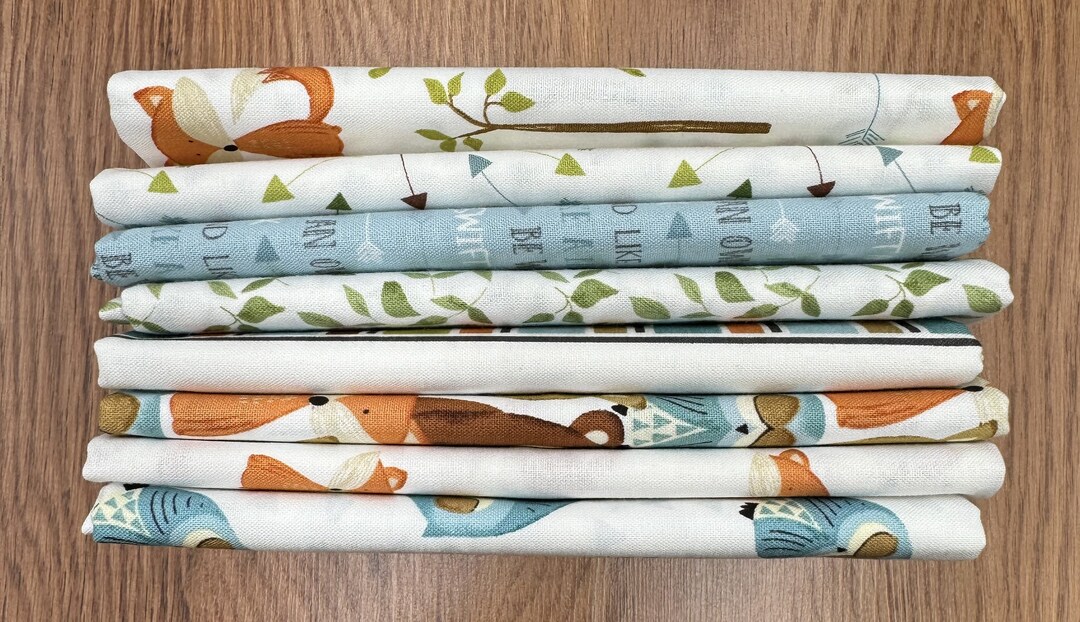 COTTON Bundles - 8 Half Yard Fabric Pieces - Baby Forest Critters - Etsy