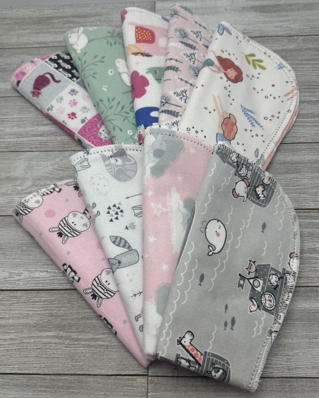 Gender Neutral Hemstitch Baby Burps Ready to Crochet Around Edges Sets ...