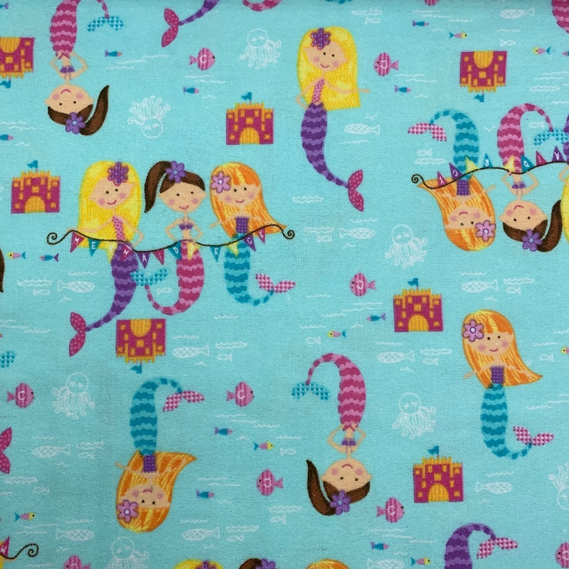 Flannel Mermaid Fabric - Etsy