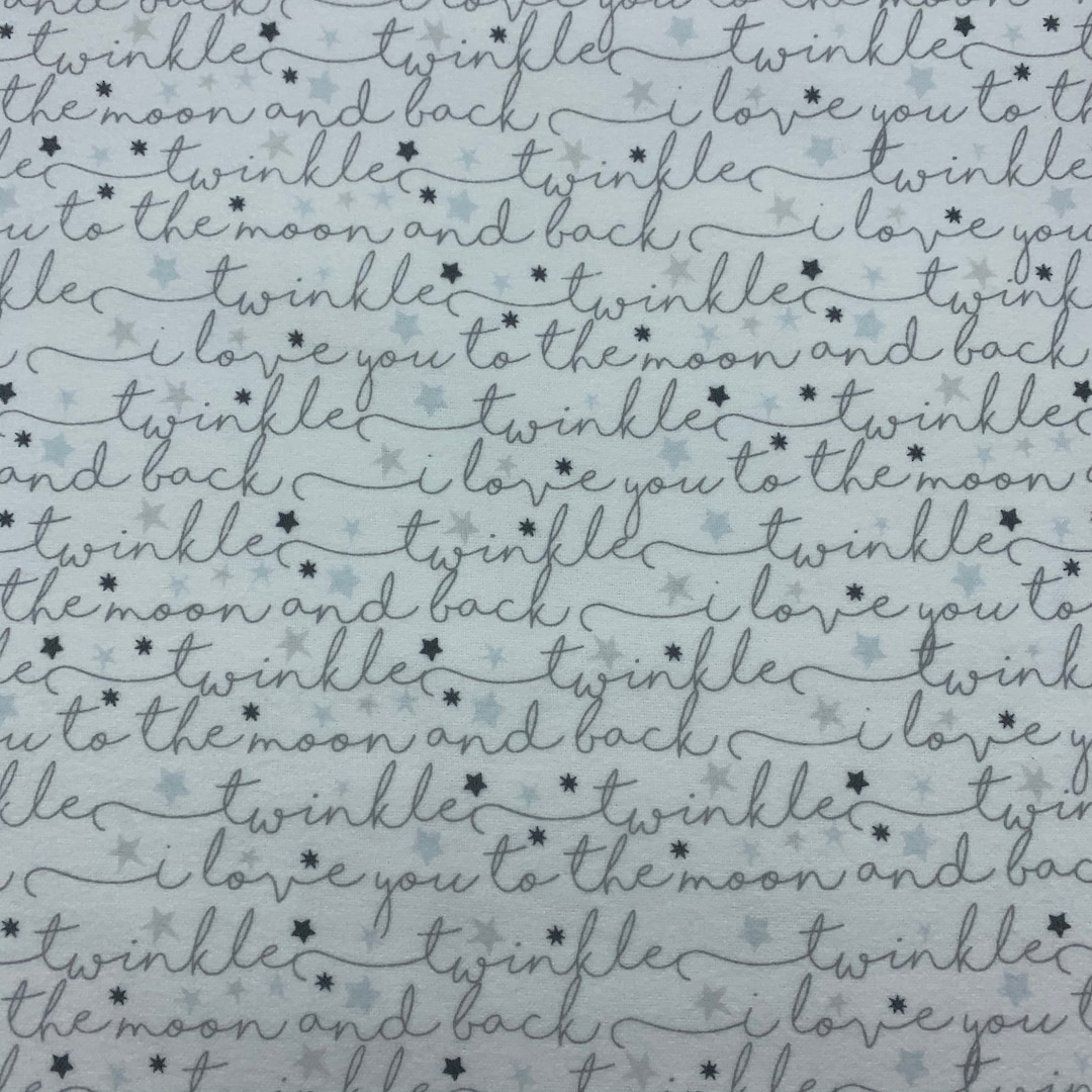 513 Flannel Fabric White With Words Written in Cursive in Rows and ...