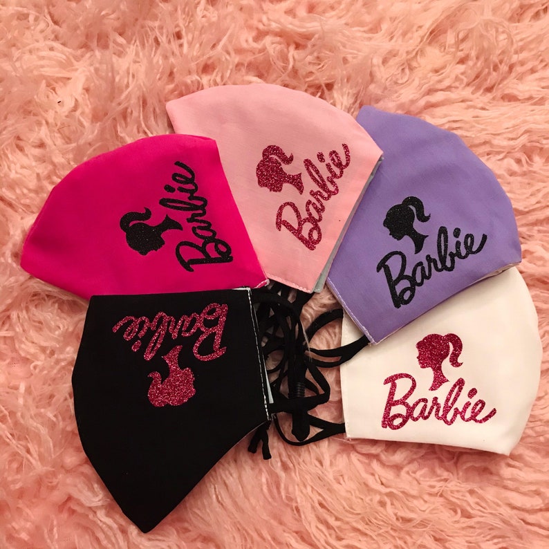 Barbie Face Mask 3 Layers with filter Pocket | Etsy