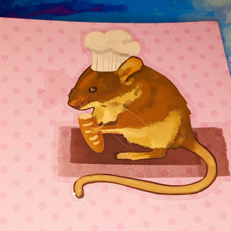 Mouse Baker Clear Sticker - Etsy