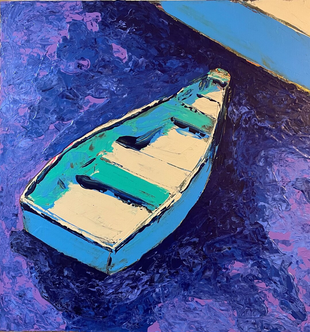 Ripples 20X20 Gallery Wrap, Acrylic, Abstract, Rowboat, Ocean, Water ...