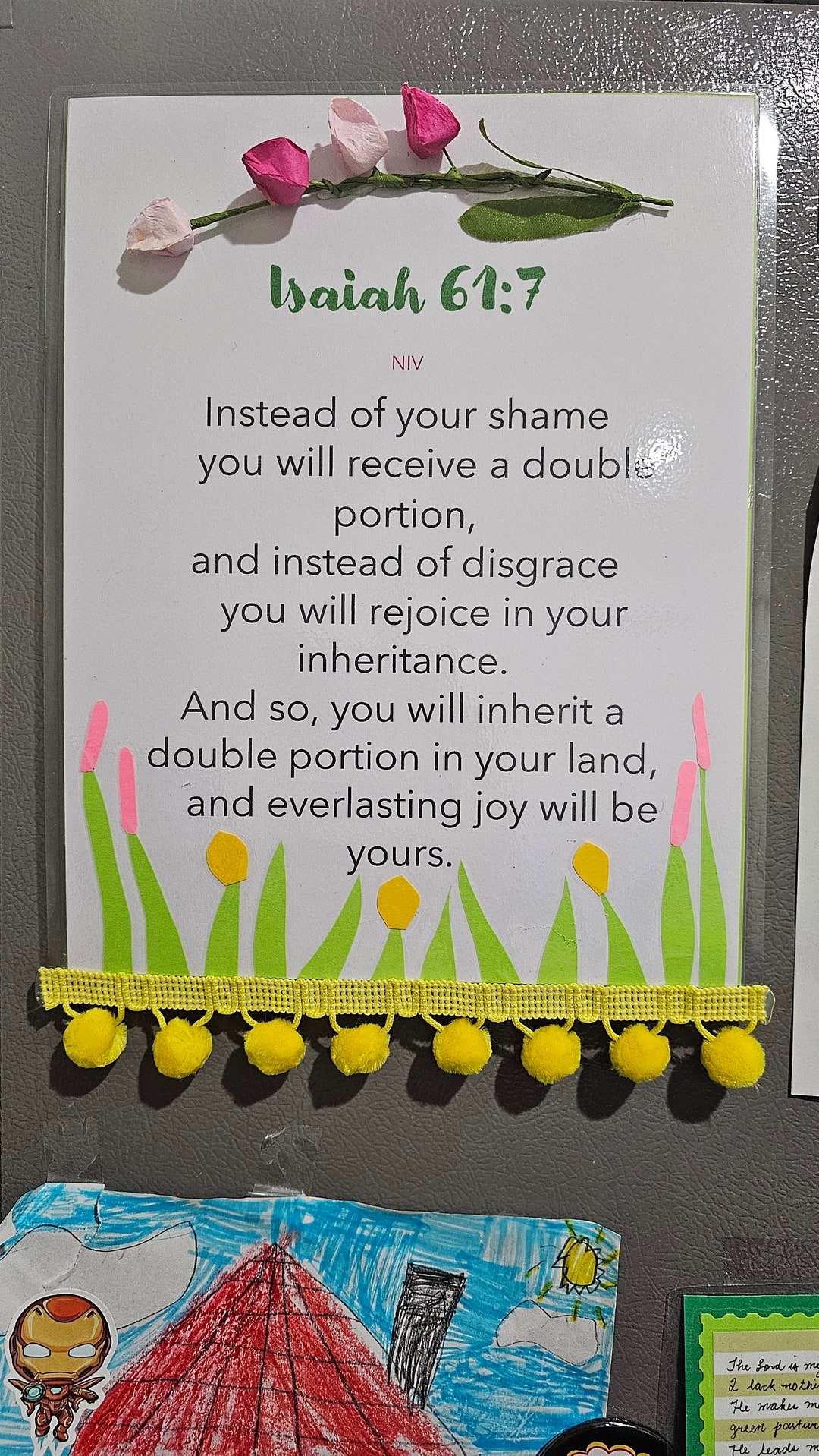 Magnetic Laminated Bible Scripture Fridge Craft Decor Bible Verse ...