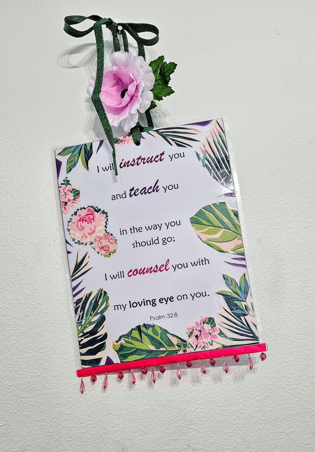 Psalm Gods Promise Wall Hanging Reminder Door Decor Bible Verse ...