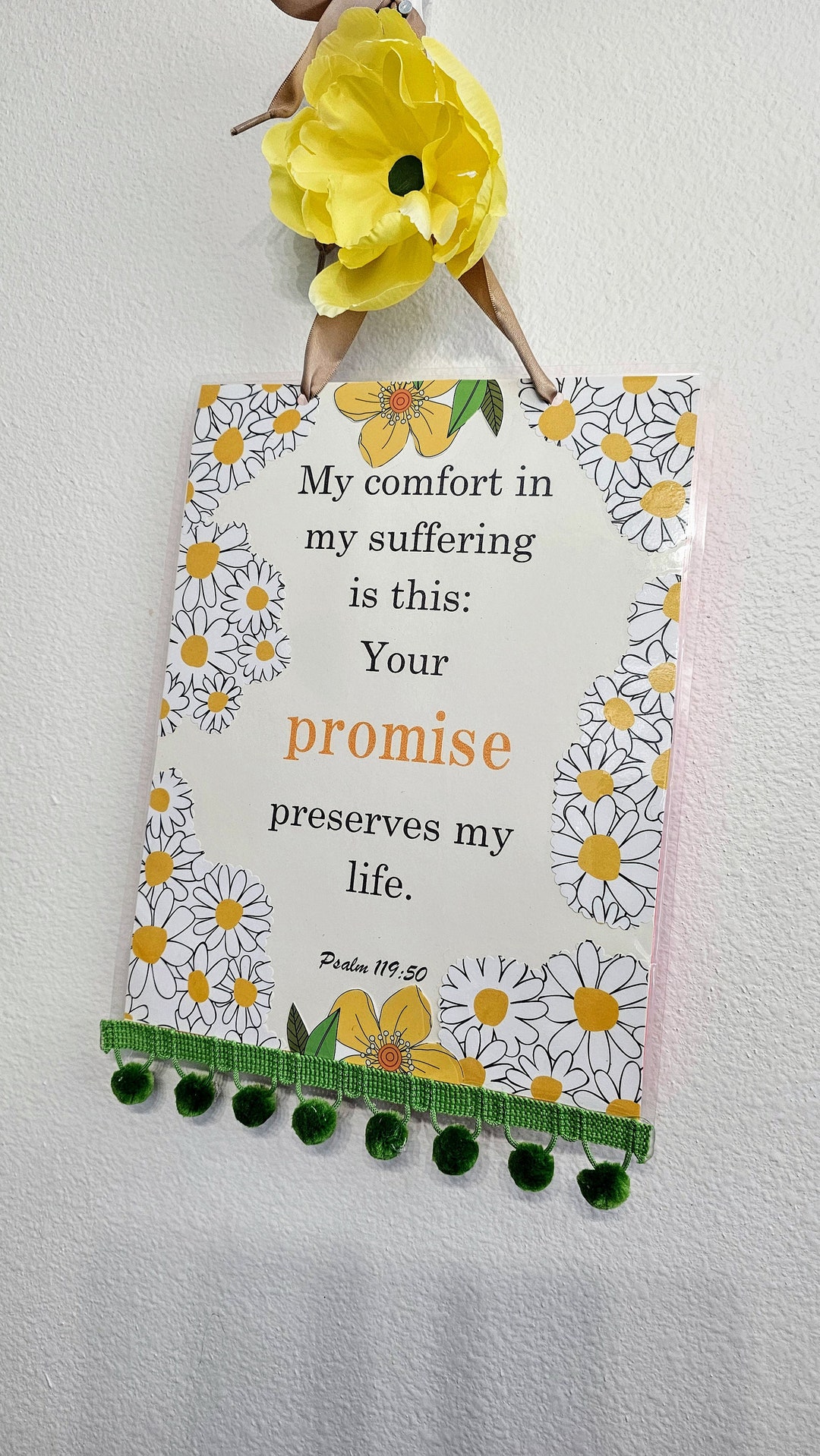 Gods Promise Wall Hanging Reminder Door Decor Bible Verse Scripture ...