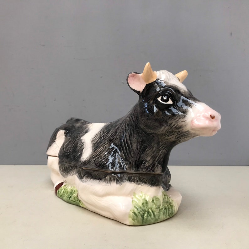 Vintage Cow Tureen Pate Dish With Lid Fresian Dairy Cow Holstein ...