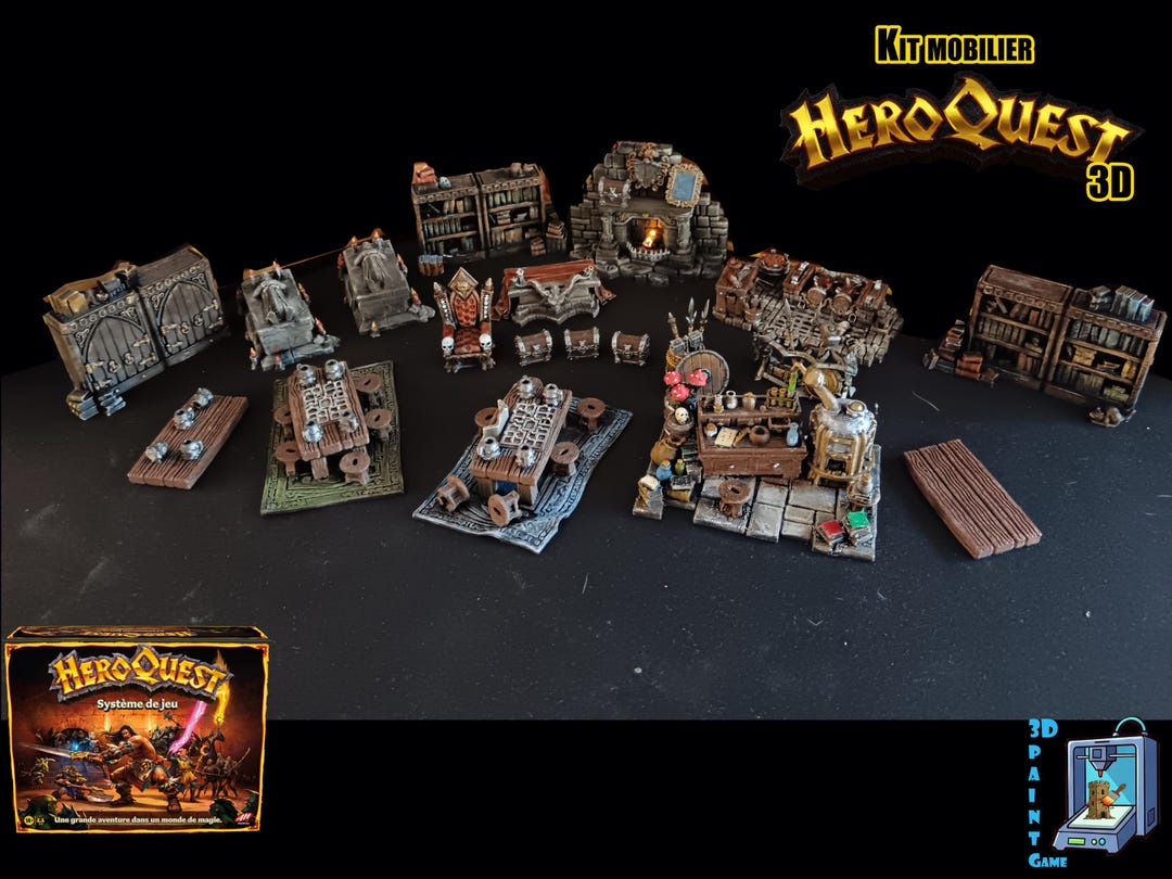 Heroquest 3D Furniture Kit – Hand-printed & Painted 3D Objects ...