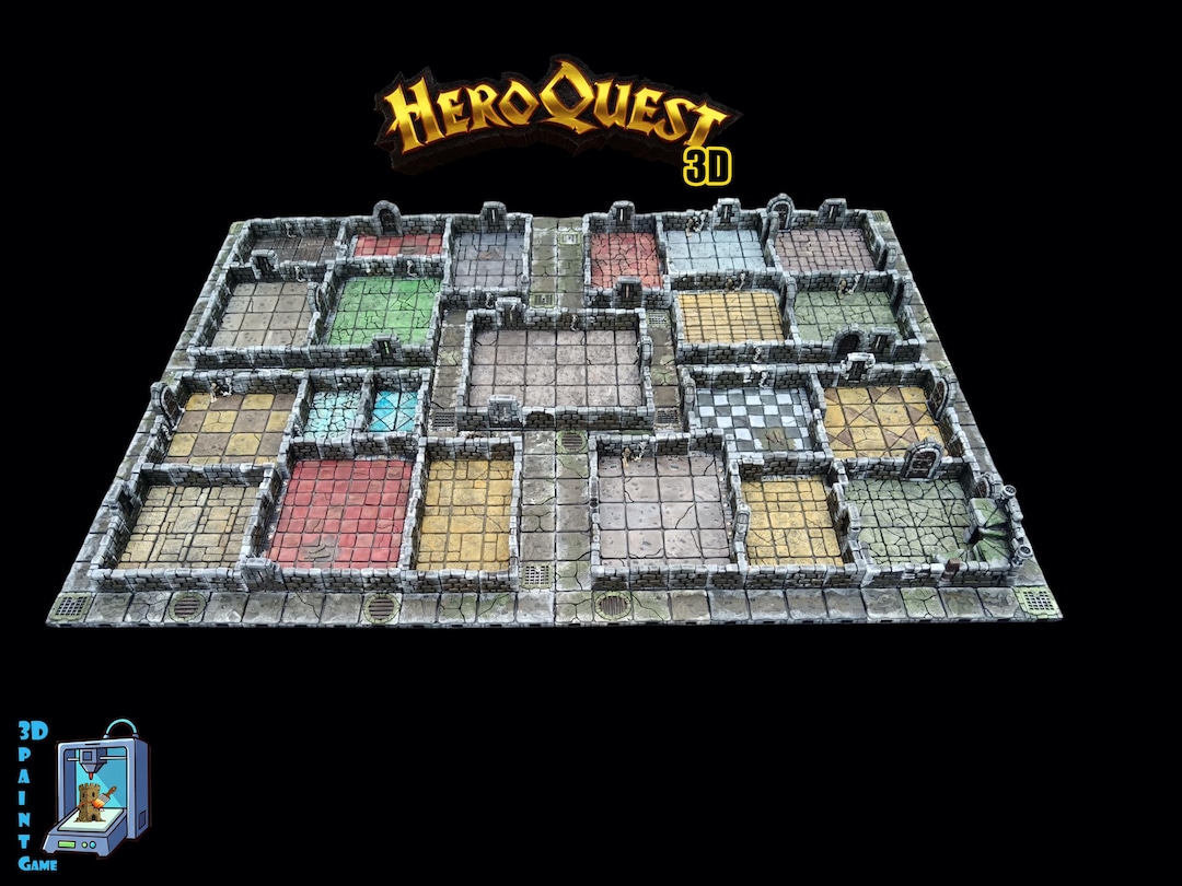 Heroquest 3D Printed and Hand-painted Game Board With Magnetic Walls ...