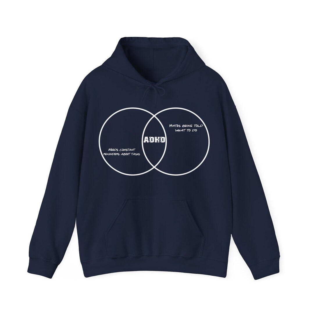 ADHD Venn Diagram Hooded Sweatshirt - Etsy