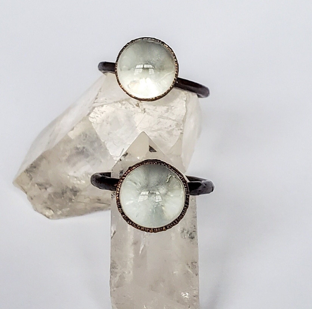 Crystal Ball Ring, Clear Quartz Sphere Ring, Copper Electroformed Ring ...