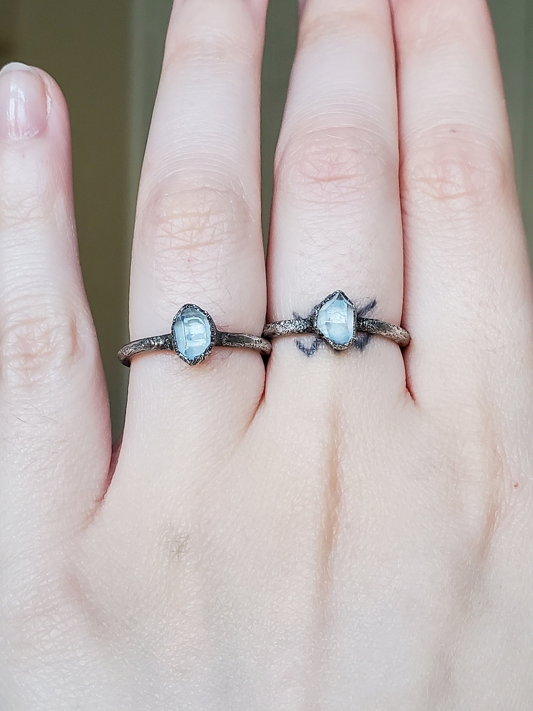 Herkimer Diamond Custom Silver Ring, Electroformed Ring, Raw Stone Ring ...