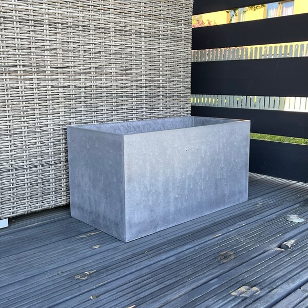 Grey Rectangular Planter Box - Etsy