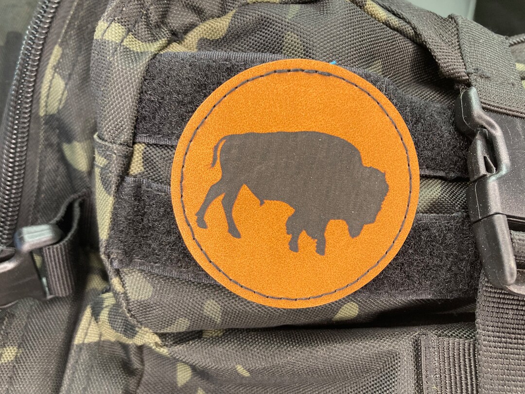 Buffalo Round Leather Morale Patch - Etsy