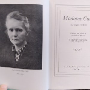 Madame Curie Eve Curie 1939 STATED 2ND PRINTING Abridged ED ...
