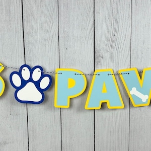 It’s Pawty Time Puppy Dog Birthday Banner, Puppy Patrol Theme Birthday ...