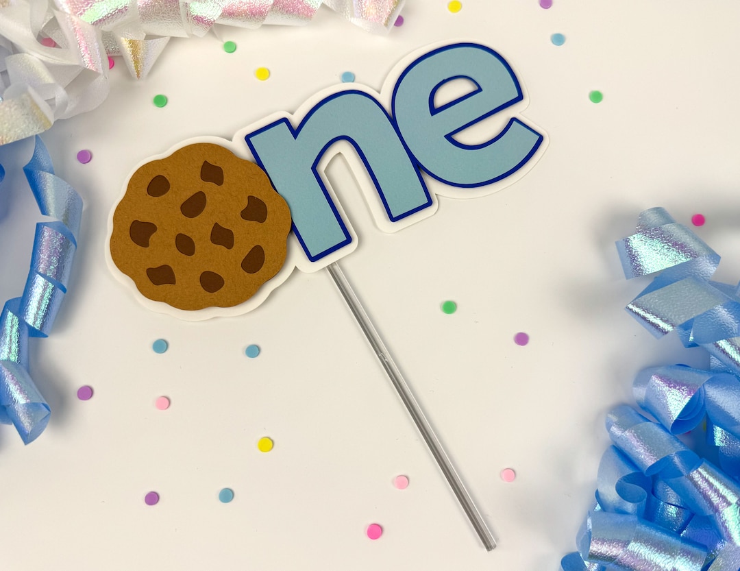 Cookie Birthday Cake Topper, Milk and Cookies Cake Topper, One Sweet ...