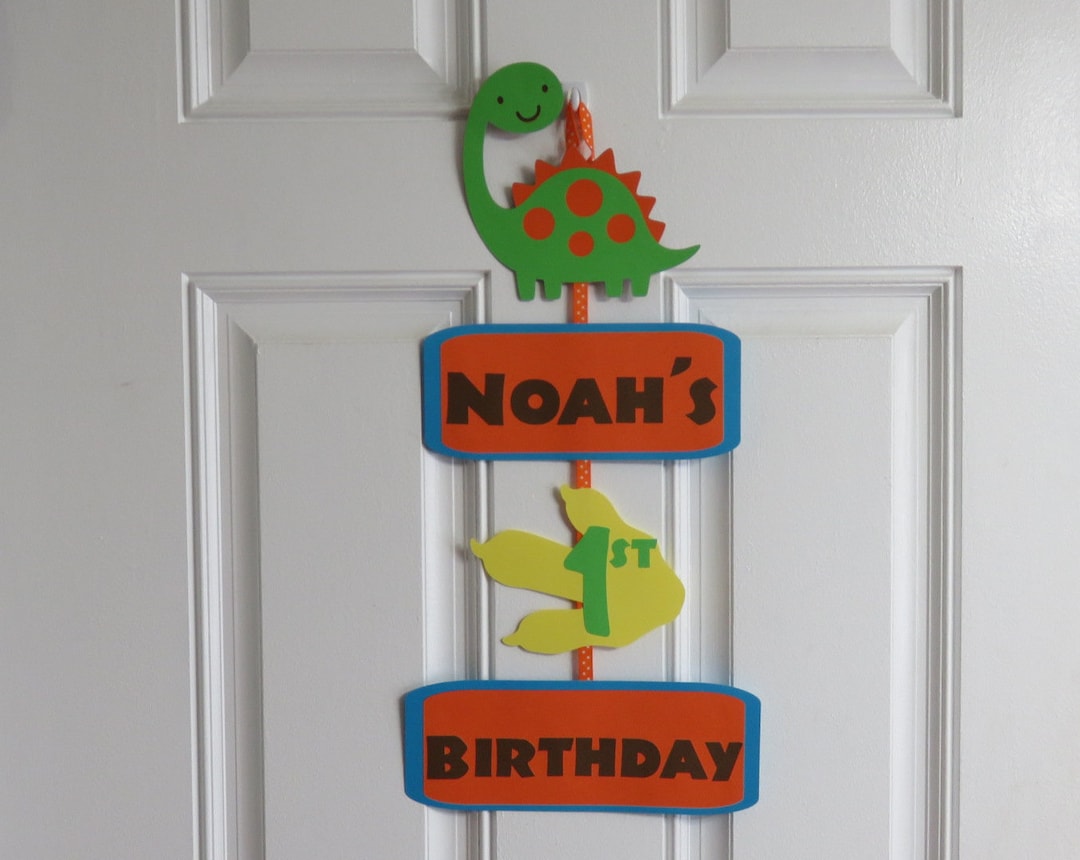 Dinosaur Birthday Door Sign Photo Prop Dino Party Name - Etsy